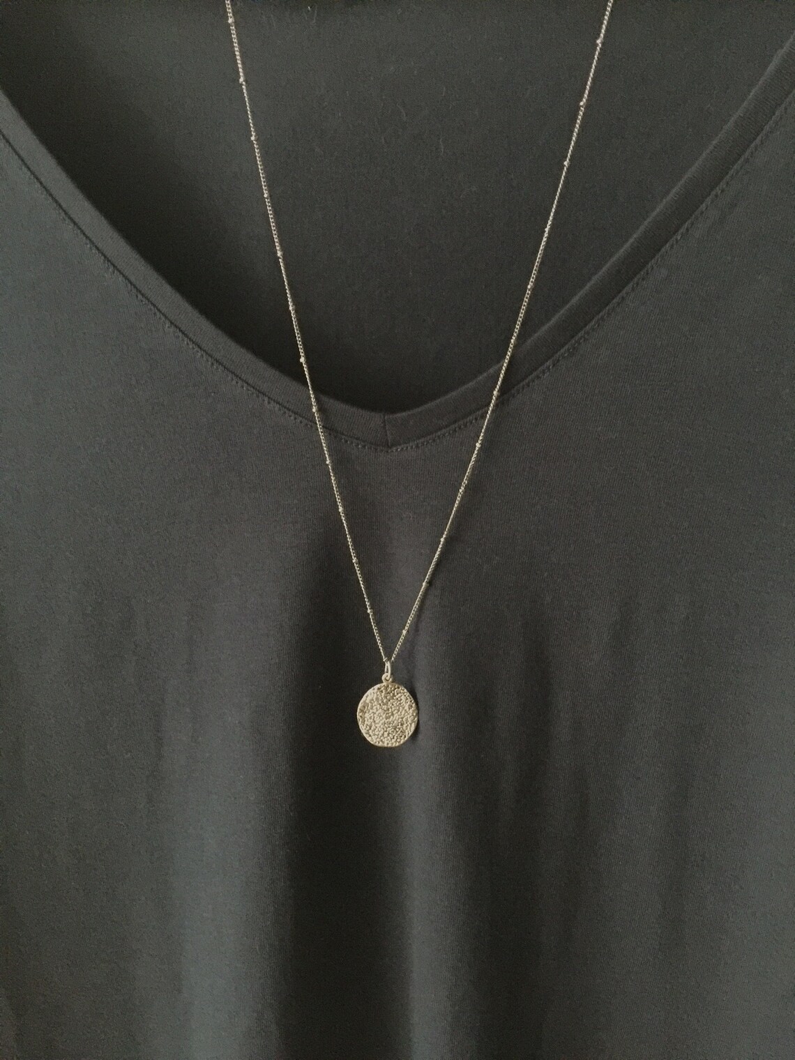 Round Meteor Pendant Round Charm Pendant Long Necklace Boho - Etsy