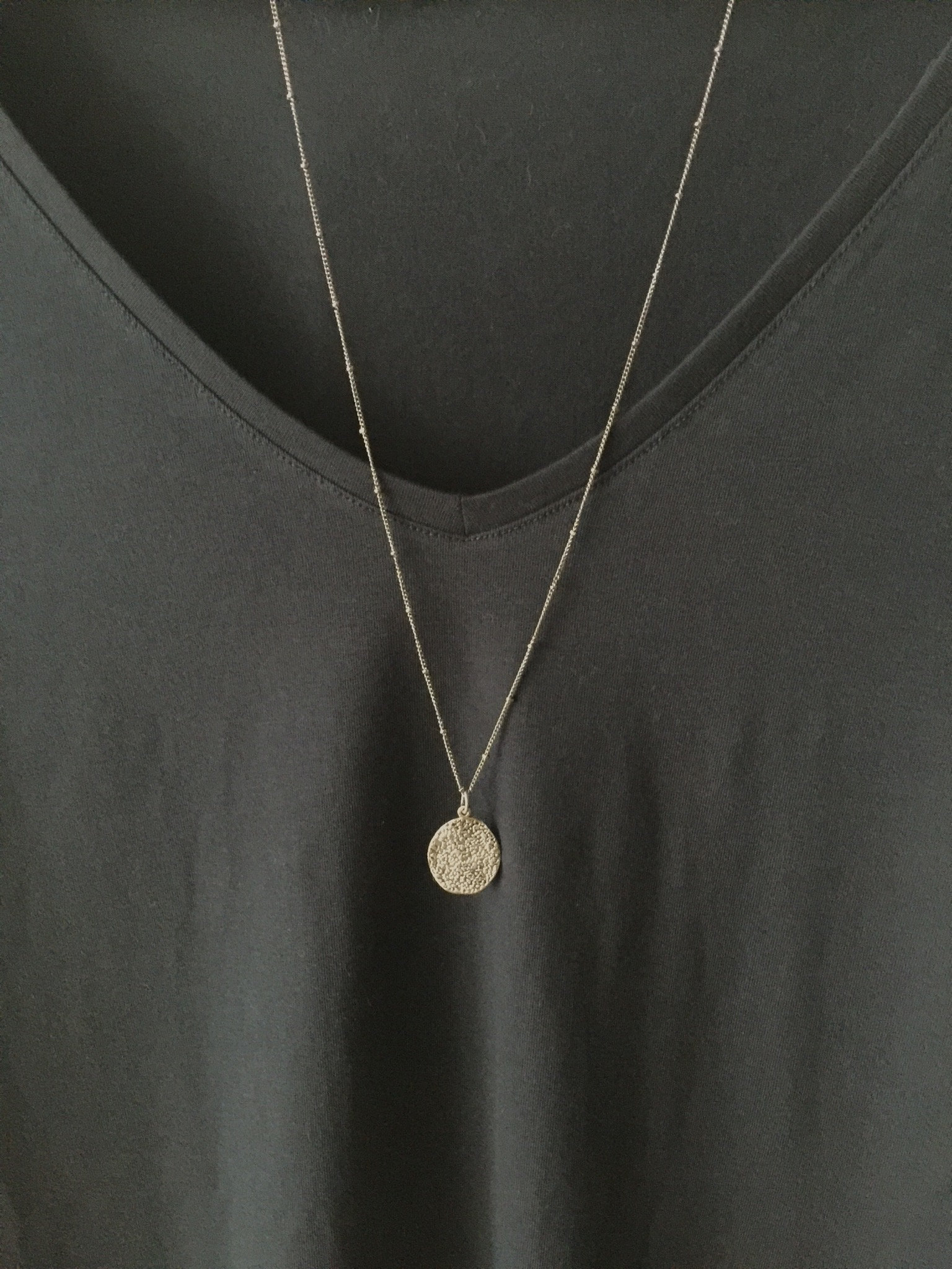 Round Meteor Pendant Round Charm Pendant Long Necklace Boho - Etsy