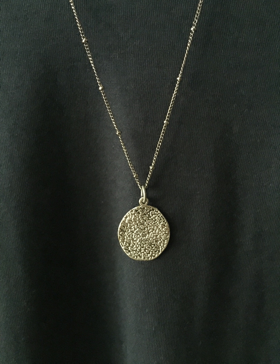 Round Meteor Pendant Round Charm Pendant Long Necklace Boho - Etsy