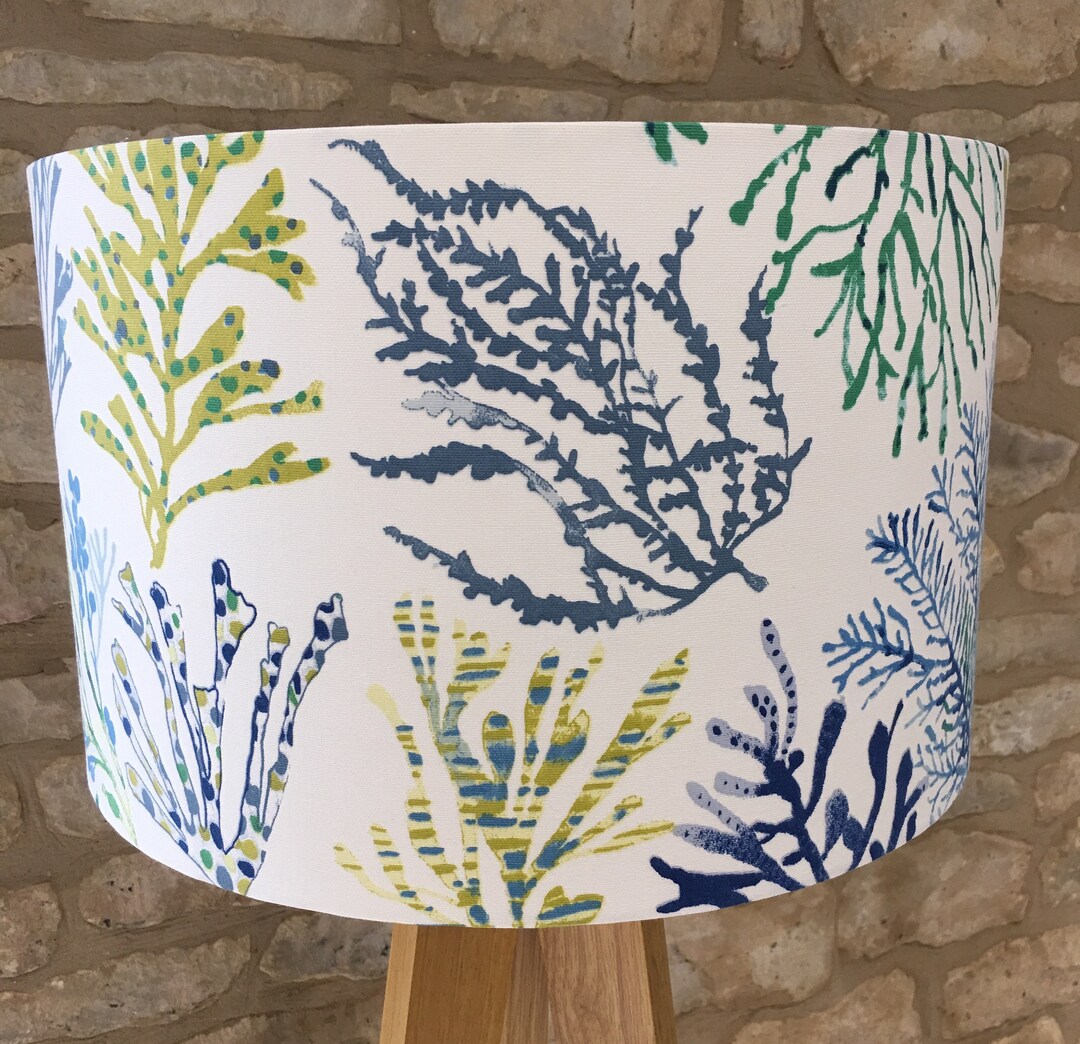 Lampshade Coral Seaweed Design - Handmade - Coastal-beach- - Etsy UK