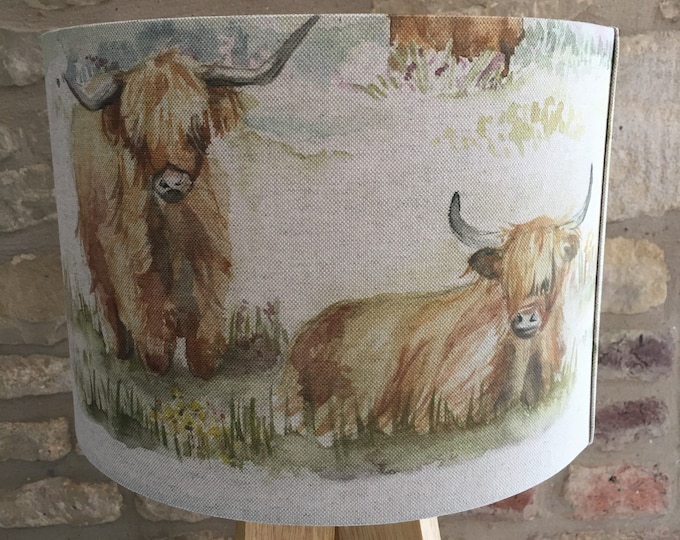 Handmade Voyage Highland Cattle Lampshade-country-cows - Etsy UK