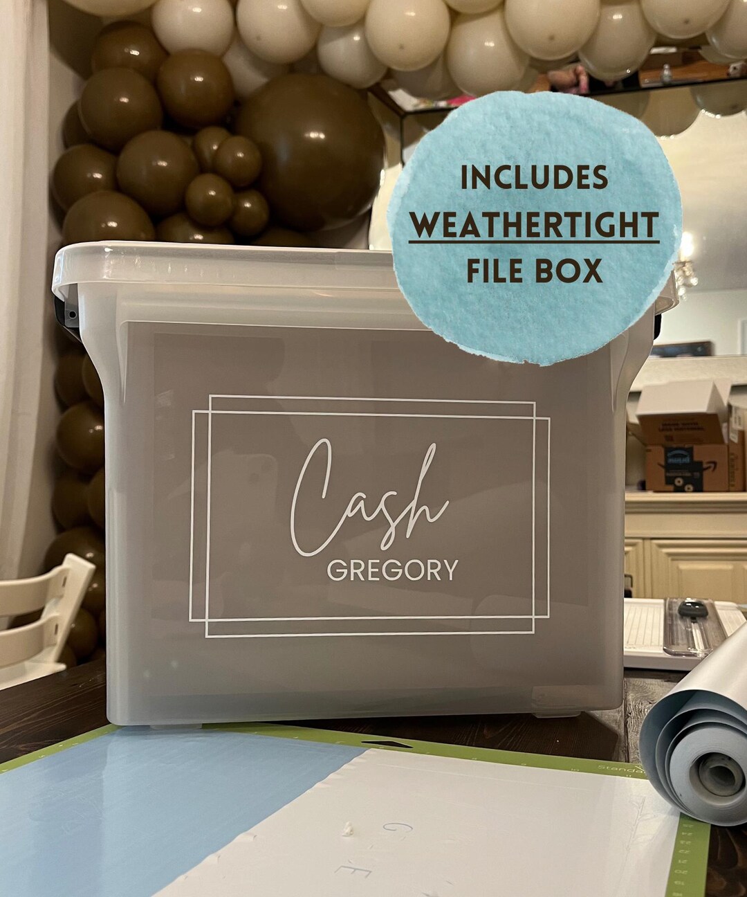 Weathertight Kids Memory Box Customizable Tabs, Baby Milestone Tracker ...