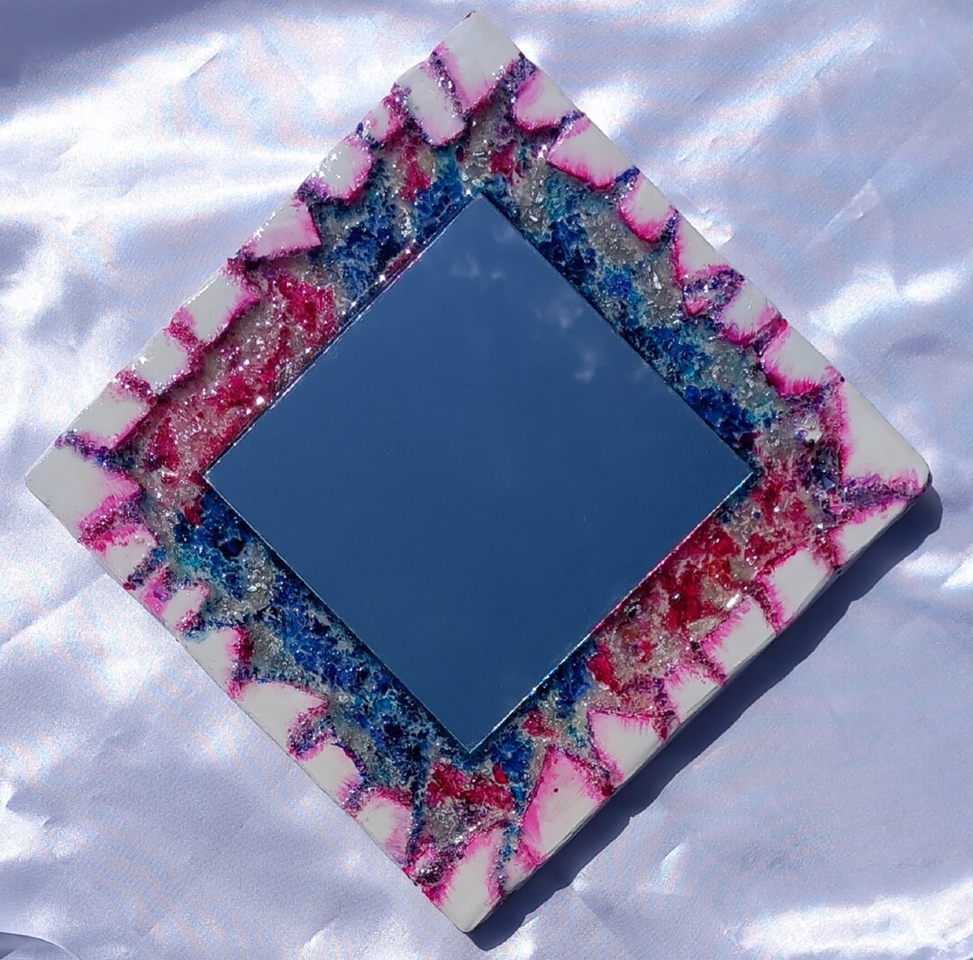 Magenta Blue Rhombus MIRROR, Wedding Gift, Artistic Mirror - Etsy