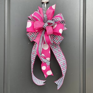 Breast Cancer Survivor Bow, Pink Black and White Support Ribbon, Indoor ...
