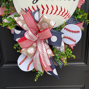 Baseball Wreath Swag: Red, White, and Blue Summer Door Decor - Etsy
