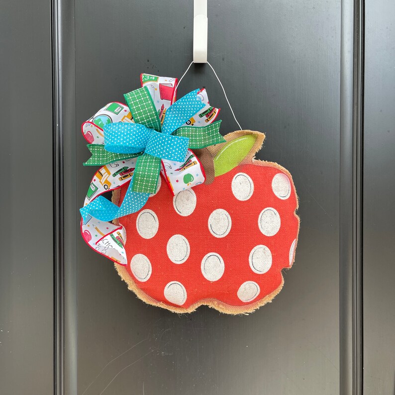 Burlap Apple Back to School Door Hanger Teacher Door Decor - Etsy