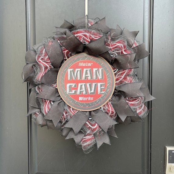 Fathers Day Wreath Man Cave Wreath Garage Wreath Deco Mesh - Etsy