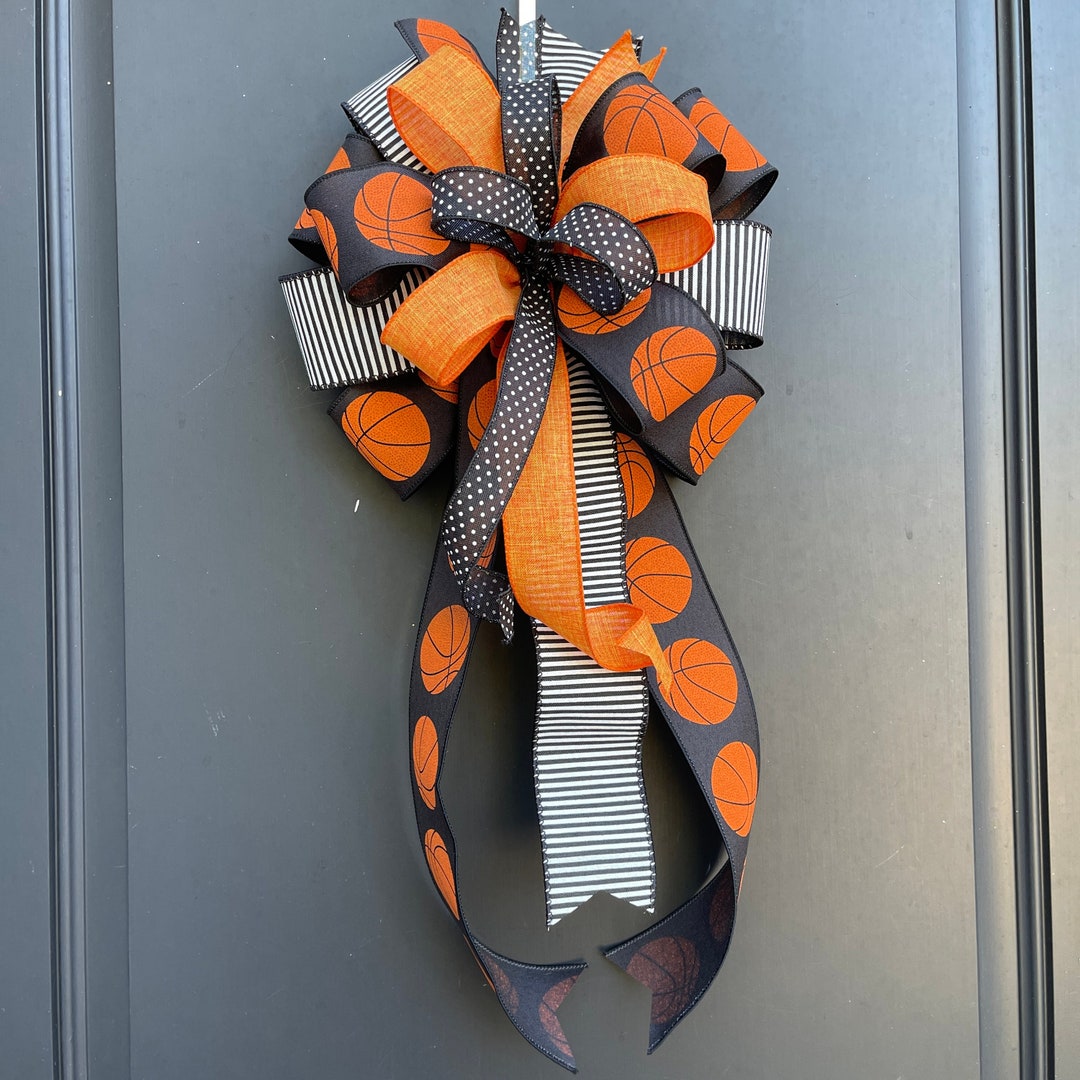 Basketball Wreath Bow: Sports Team Decor, Indoor or Outdoor - Etsy