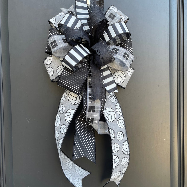 Volleyball Wreath Bow Sports Theme Mailbox Bow Indoor or - Etsy