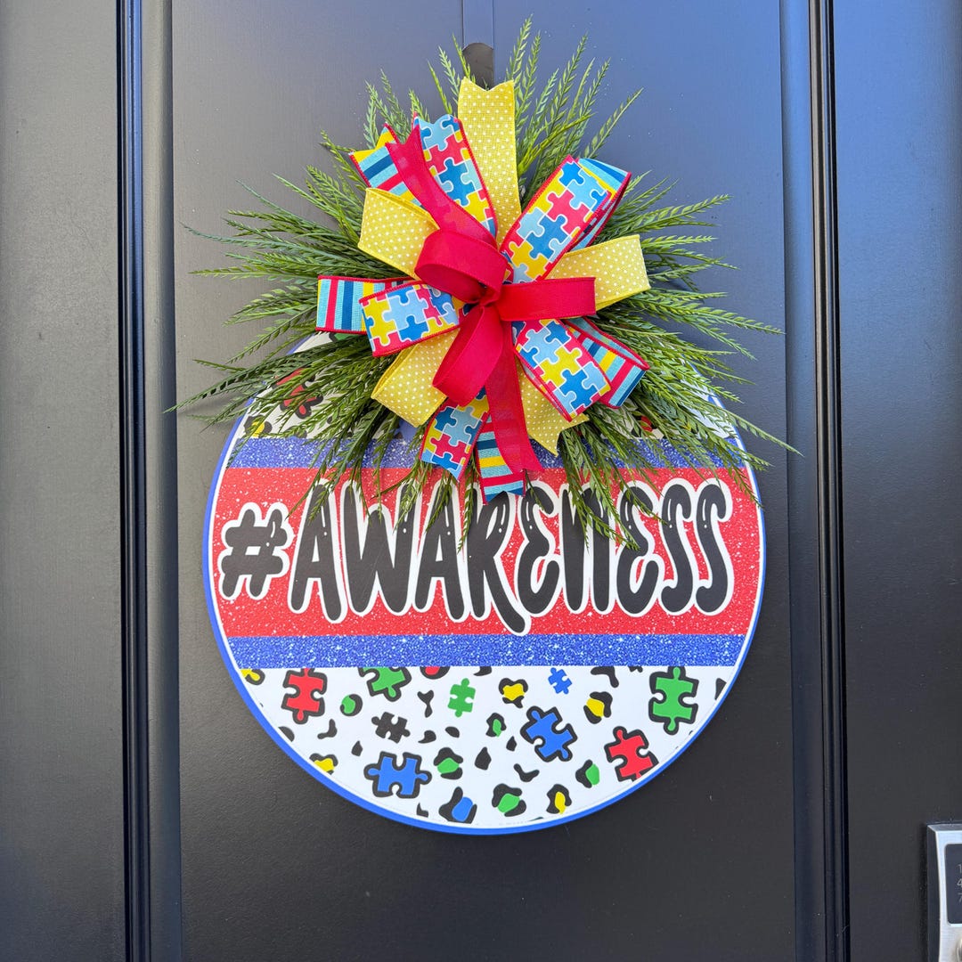 Autism Awareness Round Door Hanger for Home or School - Etsy