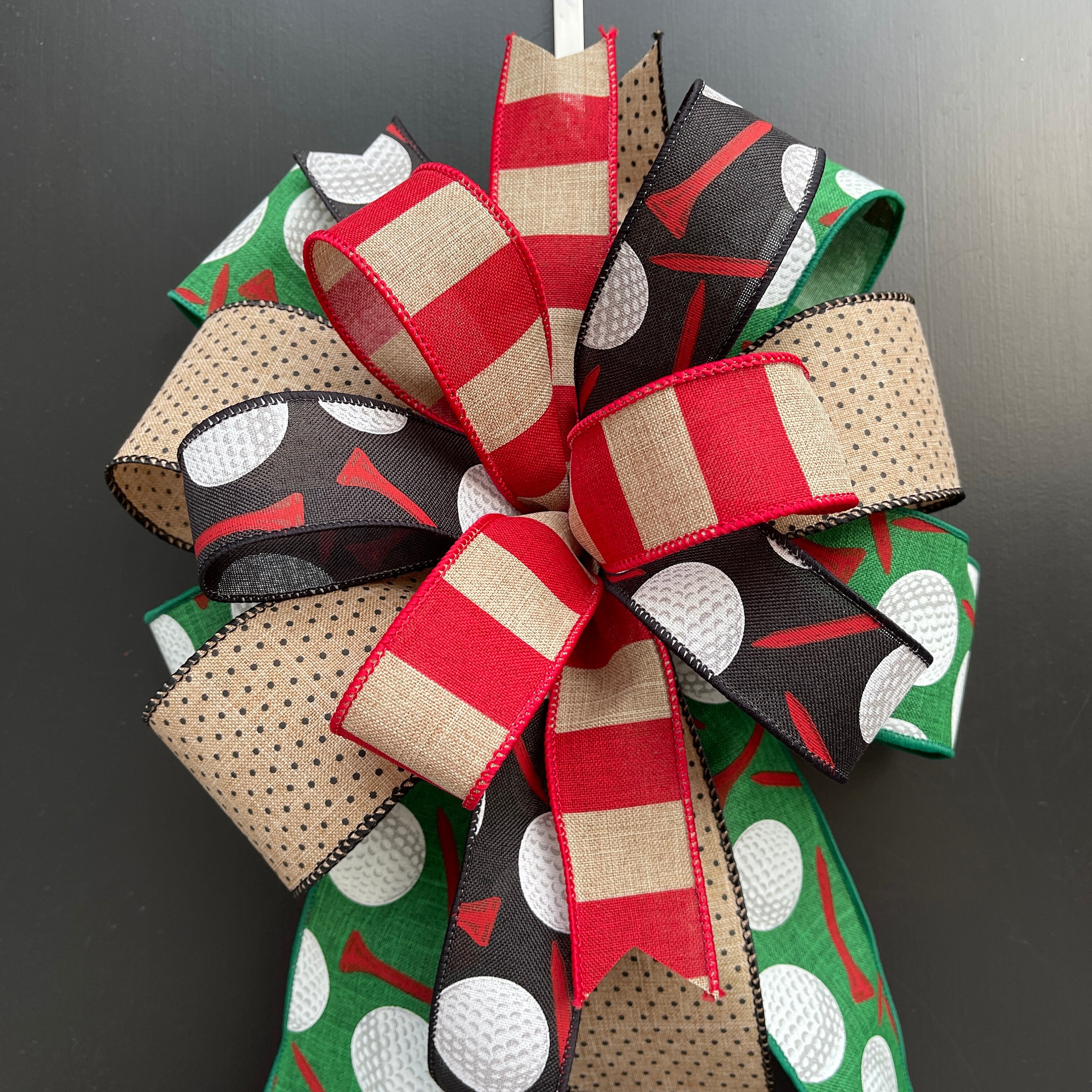 Golf Decorator Bow Golf Ball Indoor or Outdoor Wreath Bow | Etsy