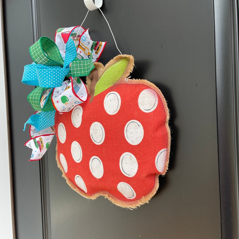 Burlap Apple Back to School Door Hanger Teacher Door Decor - Etsy