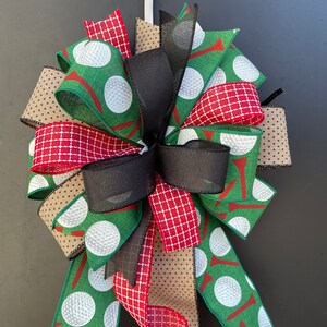 Golf Wreath Bow, Golf Ball Indoor or Outdoor Wreath Bow, Golf Course ...