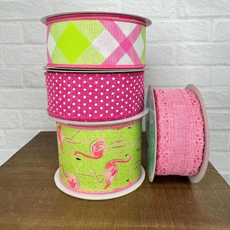 Flamingo Ribbon Wired - Etsy