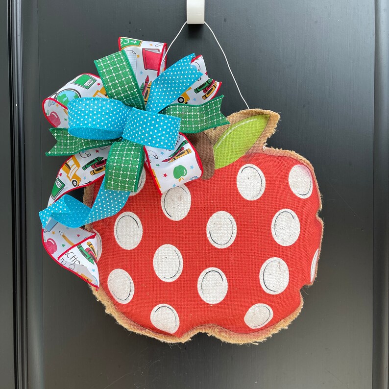 Burlap Apple Back to School Door Hanger Teacher Door Decor - Etsy
