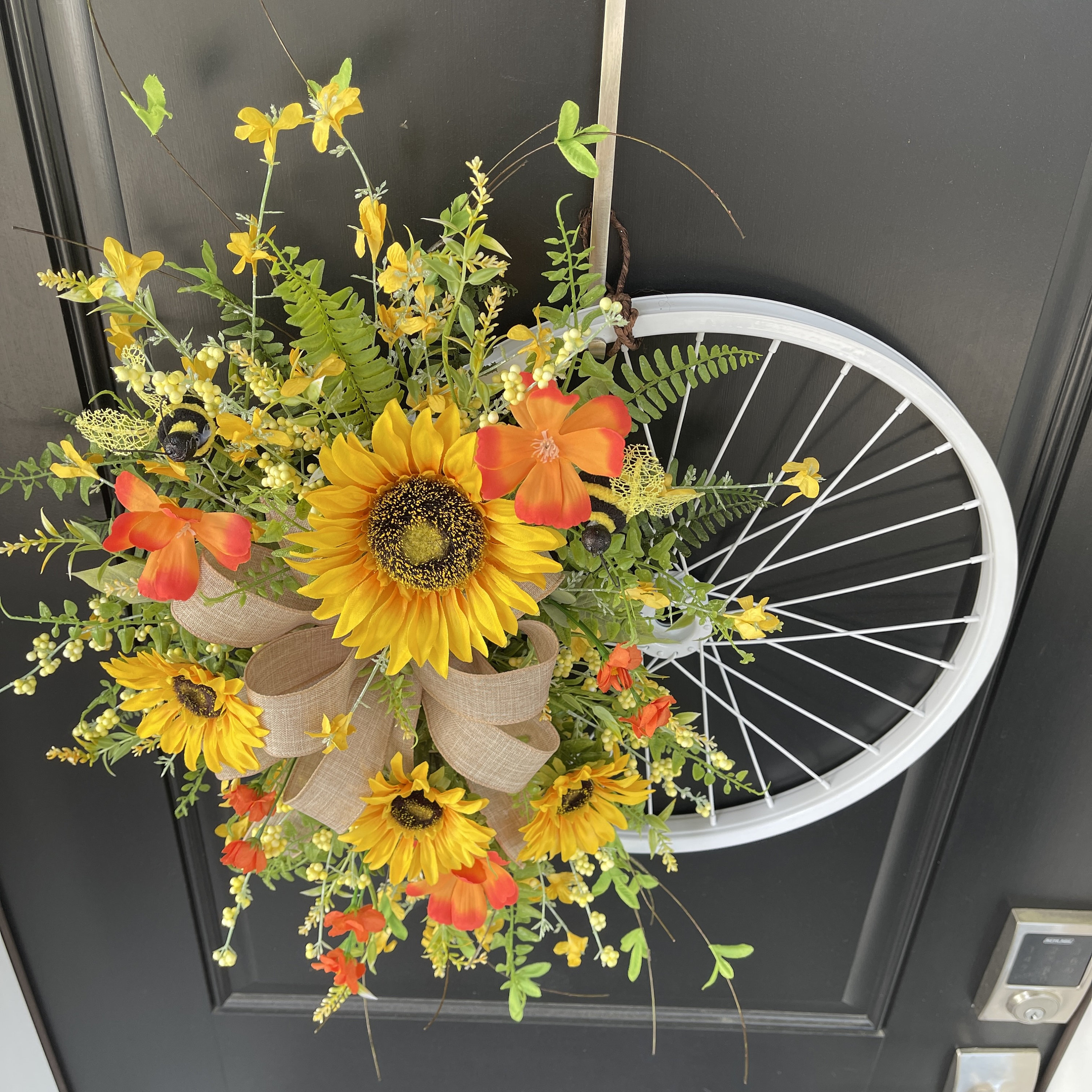 Sunflower Bicycle Wheel Wreath: Summer Home Decor - Etsy