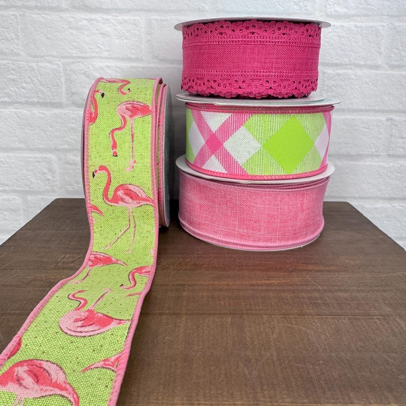 Flamingo Ribbon Wired - Etsy