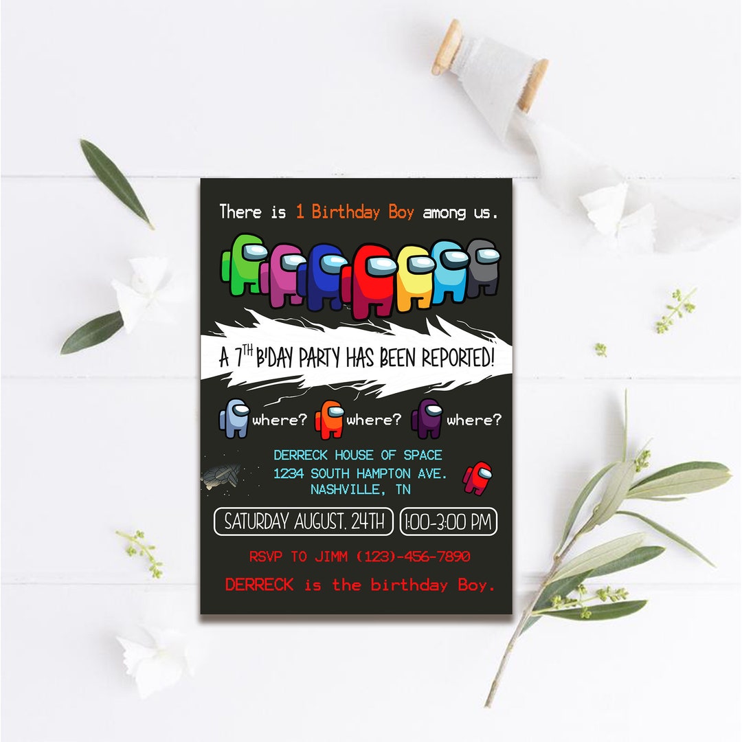 Impostor Among Us Birthday Invitation Printable Kids - Etsy UK