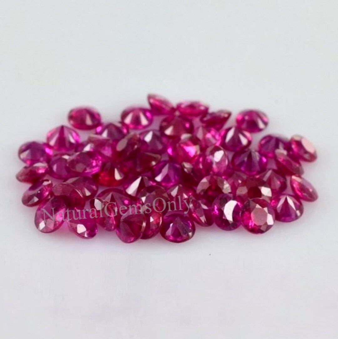 1mm to 3mm Natural Burmese Ruby Brilliant Diamond Cut Round - Etsy