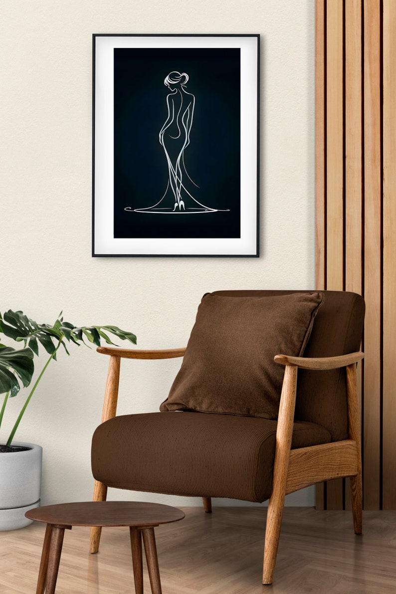 Black and White Portrait L Vintage L Abstract Linear Art L Ready for ...