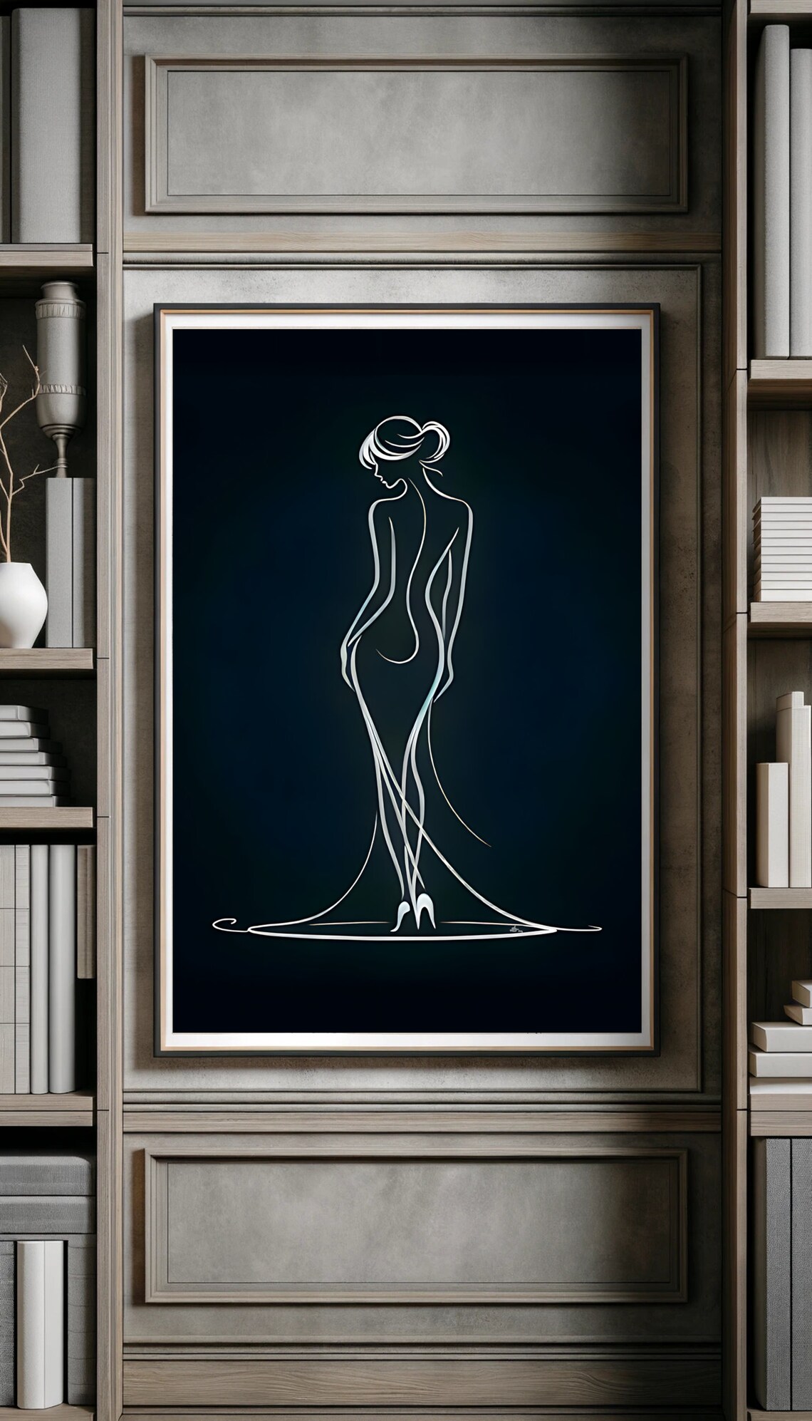 Black and White Portrait L Vintage L Abstract Linear Art L Ready for ...