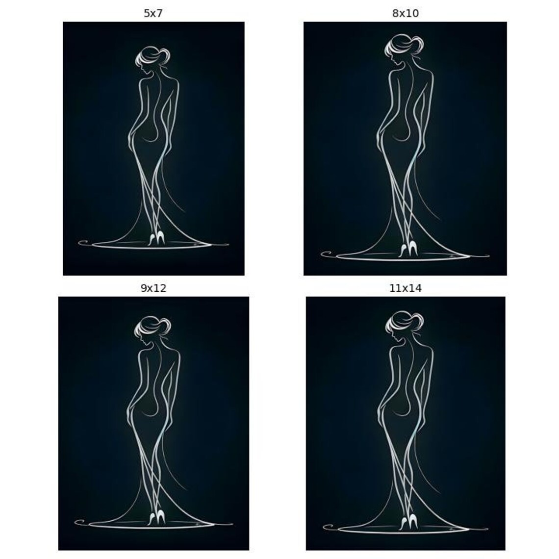 Black and White Portrait L Vintage L Abstract Linear Art L Ready for ...