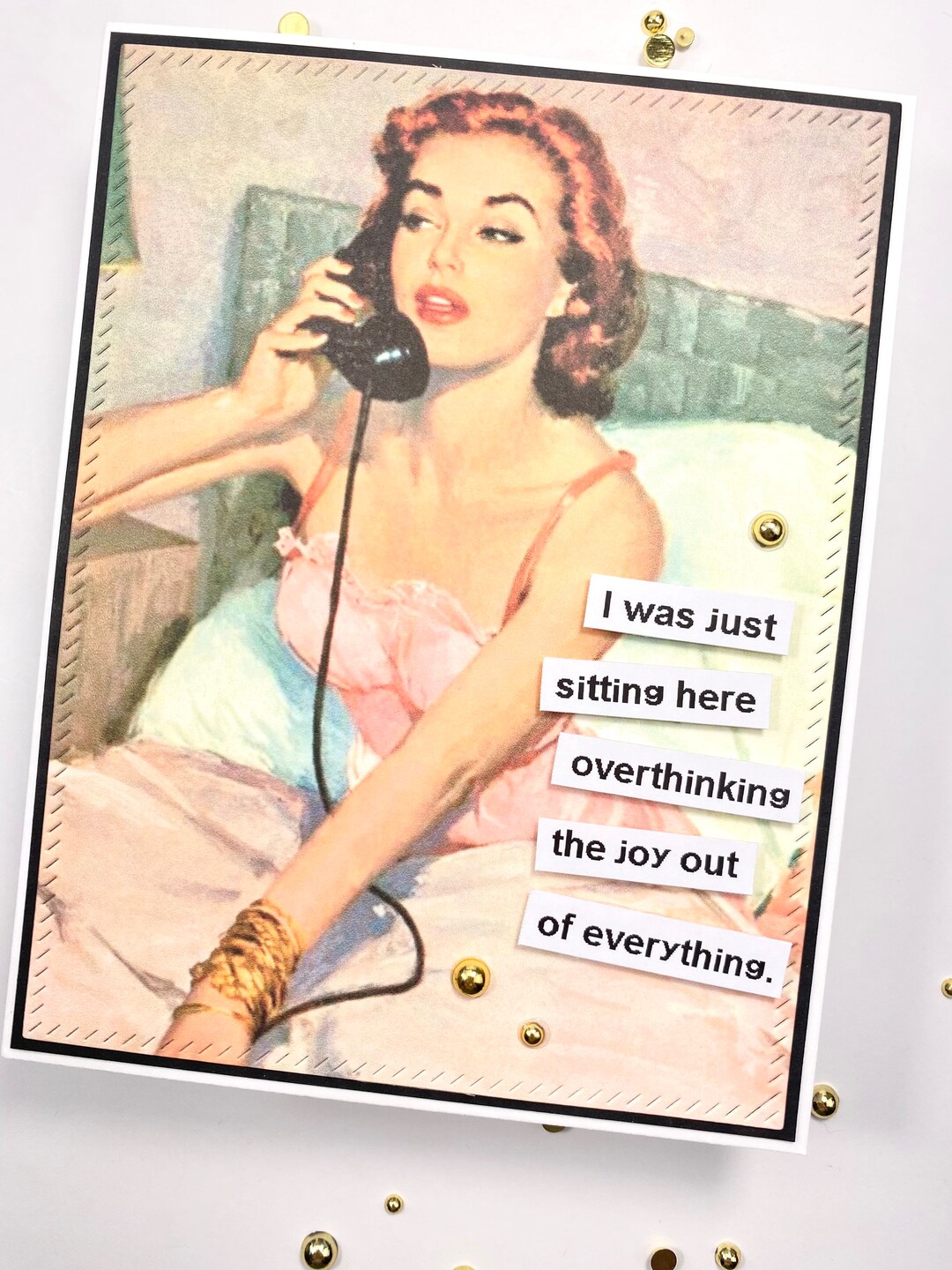 Funny Overthinking Card: Sarcastic Retro Handmade Card - Etsy