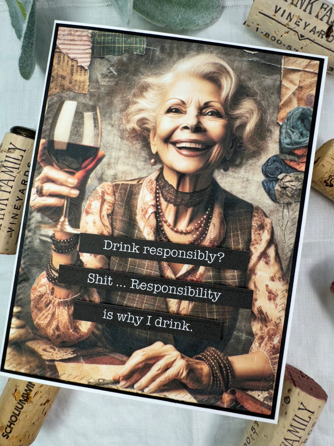 Snarky Handmade Card: Funny Sarcastic Drinking Humor Sassy Vintage ...