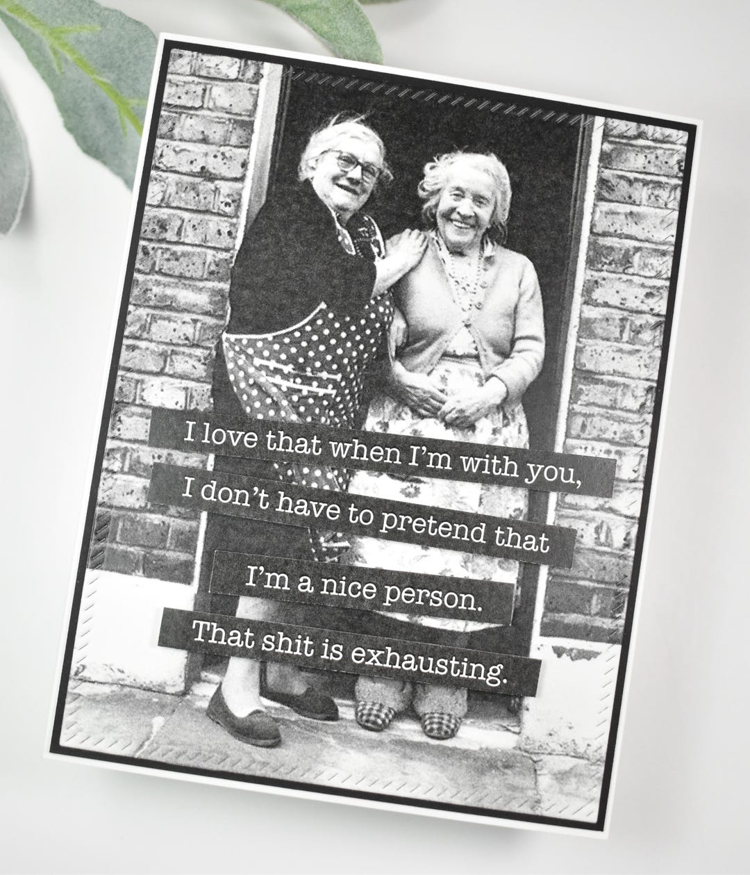 Snarky Old Lady Card: Funny Sarcastic Bestie Handmade Card Hilarious ...