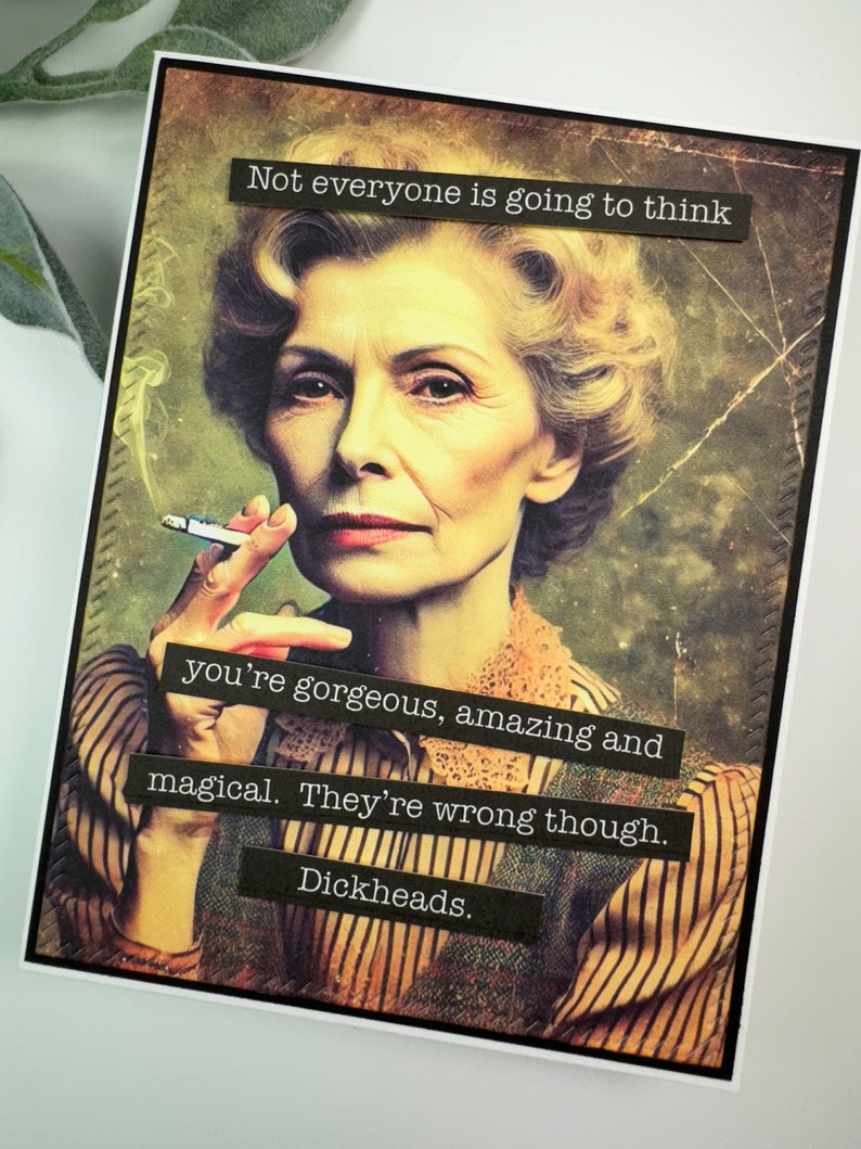 Snarky Sarcastic Old Lady Card: Handmade Bestie Friendship Funny ...