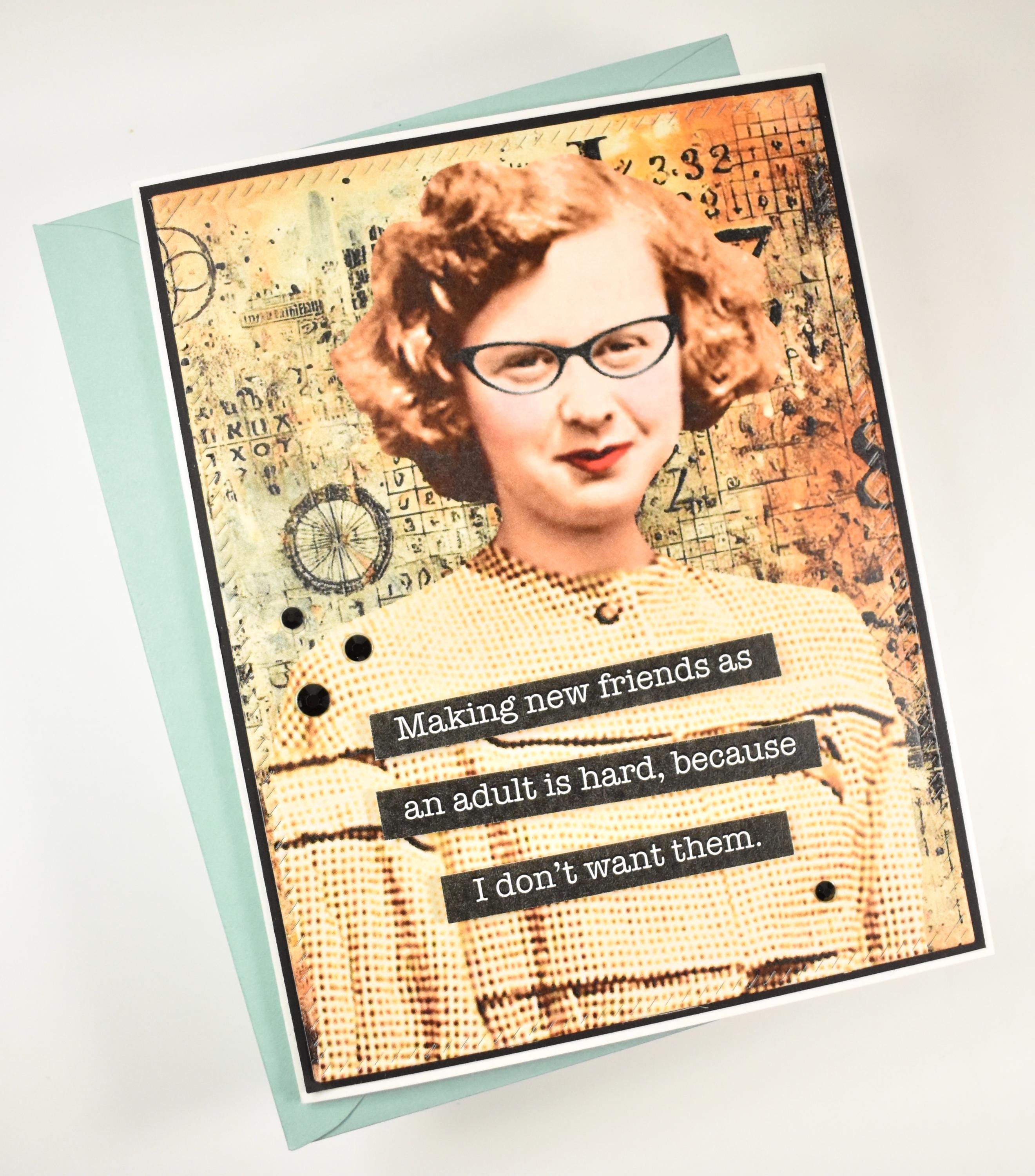 Snarky Sarcastic Old Lady Card: Handmade Bestie Friendship - Etsy