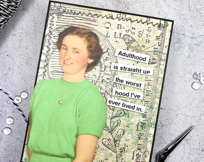 Snarky Card, Funny Card, Hilarious Card, Hand Made Card, Funny Friend ...