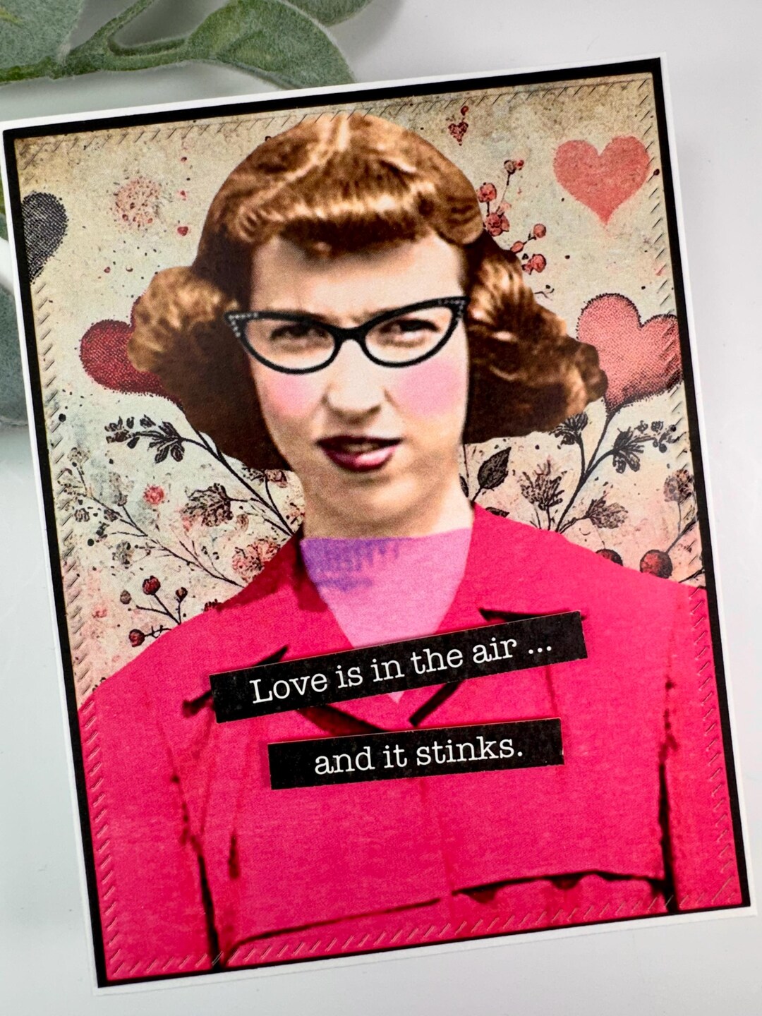 Snarky Valentine's Day Card: Sarcastic Retro Photo Handmade Card - Etsy