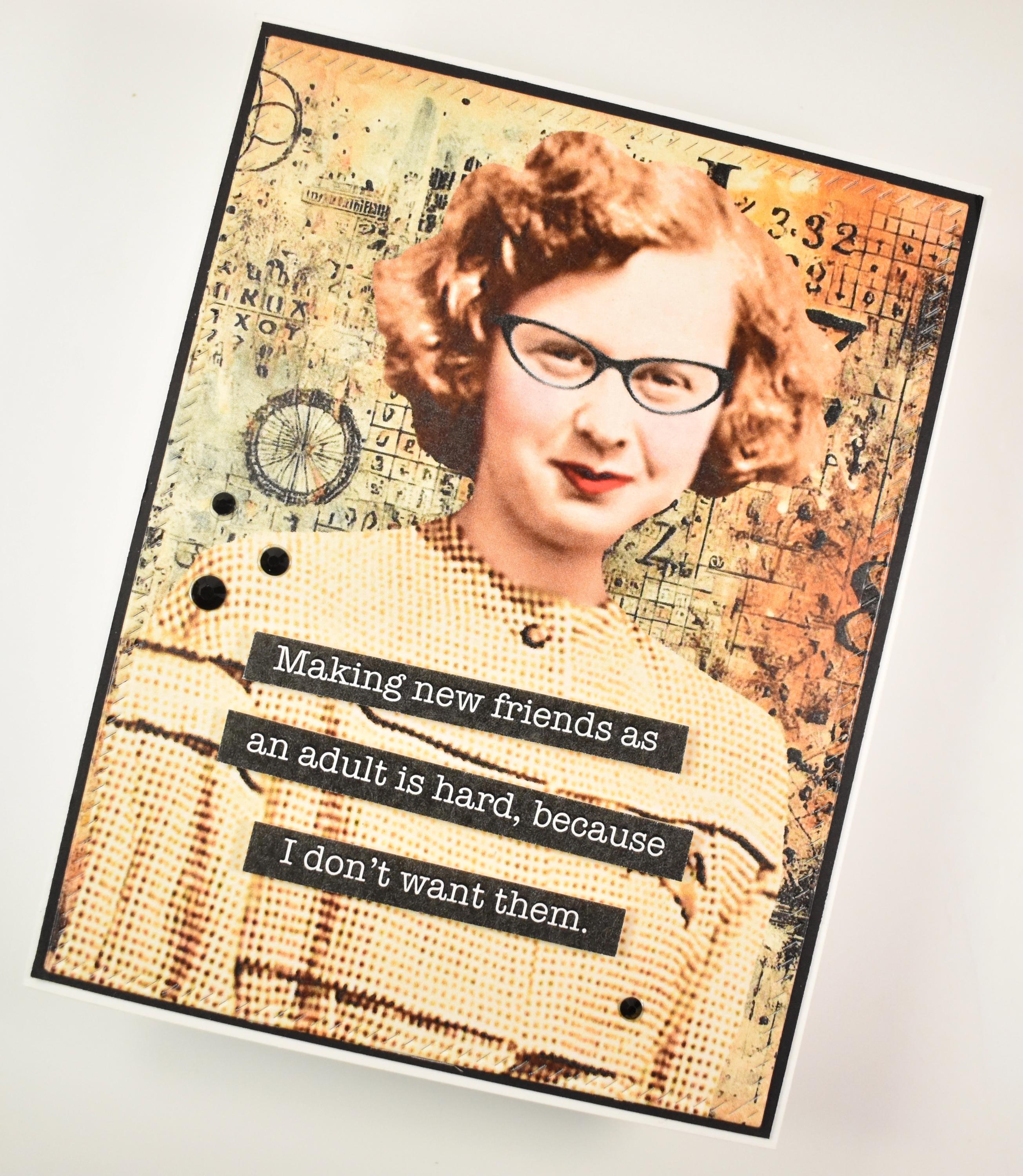 Snarky Sarcastic Old Lady Card: Handmade Bestie Friendship - Etsy