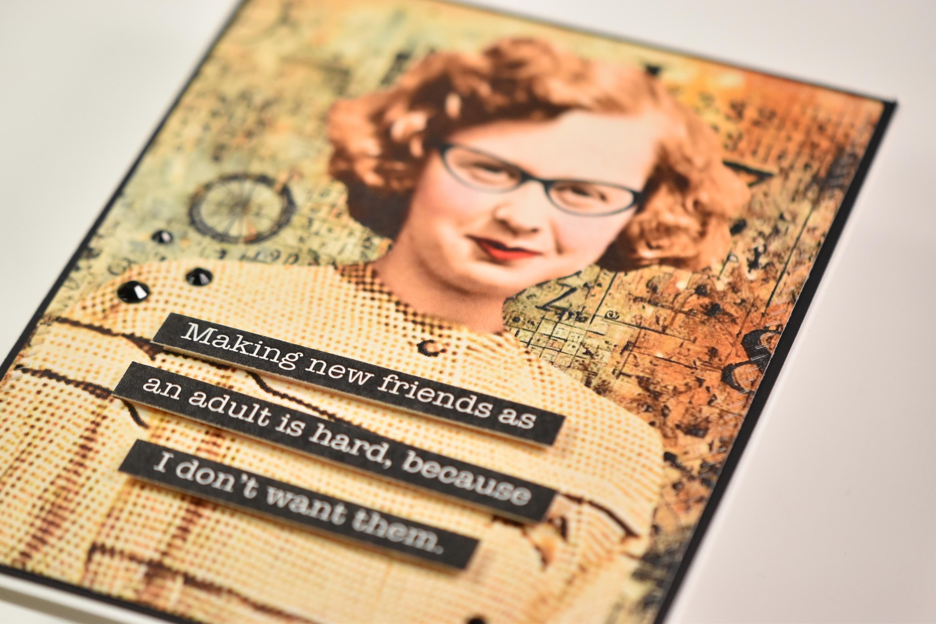 Snarky Sarcastic Old Lady Card: Handmade Bestie Friendship - Etsy