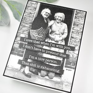 Snarky Old Lady Card: Funny Sarcastic Bestie Handmade Card Hilarious ...