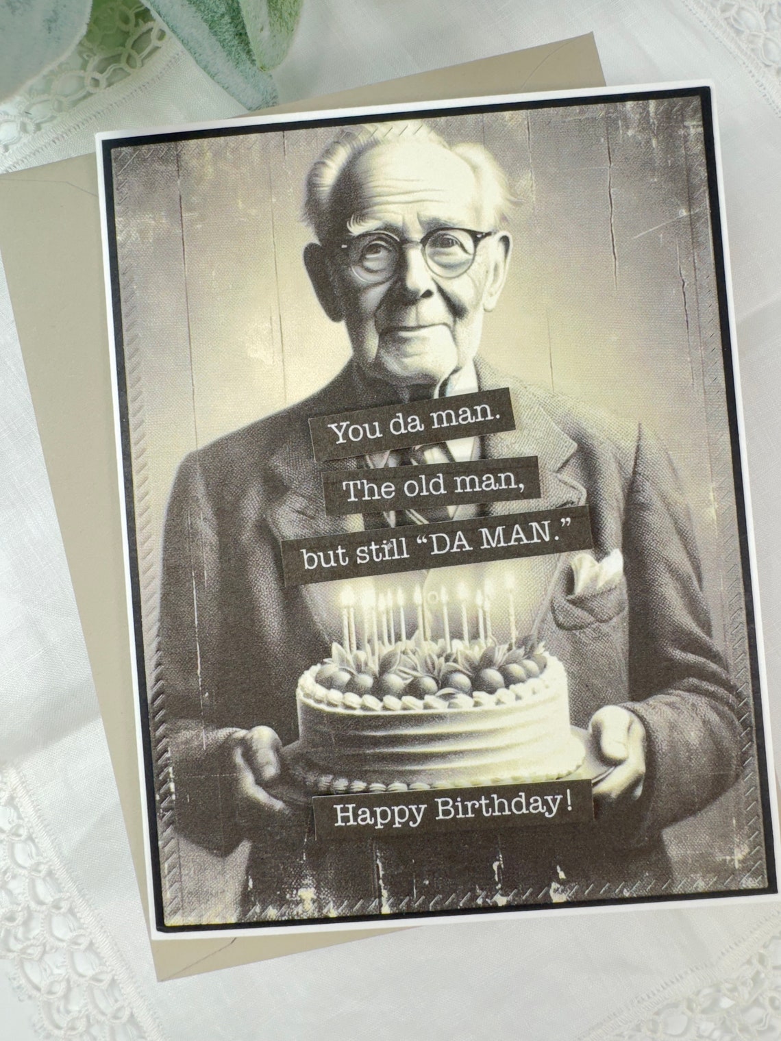 Funny Old Man Birthday Card: Sarcastic Handmade Greeting - Etsy