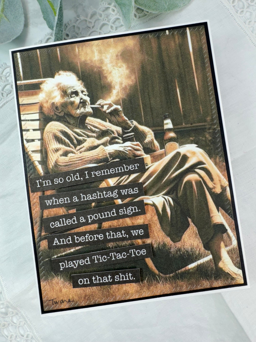 Snarky Friend Card, Old Hashtag Memory, Sarcastic Handmade Card - Etsy