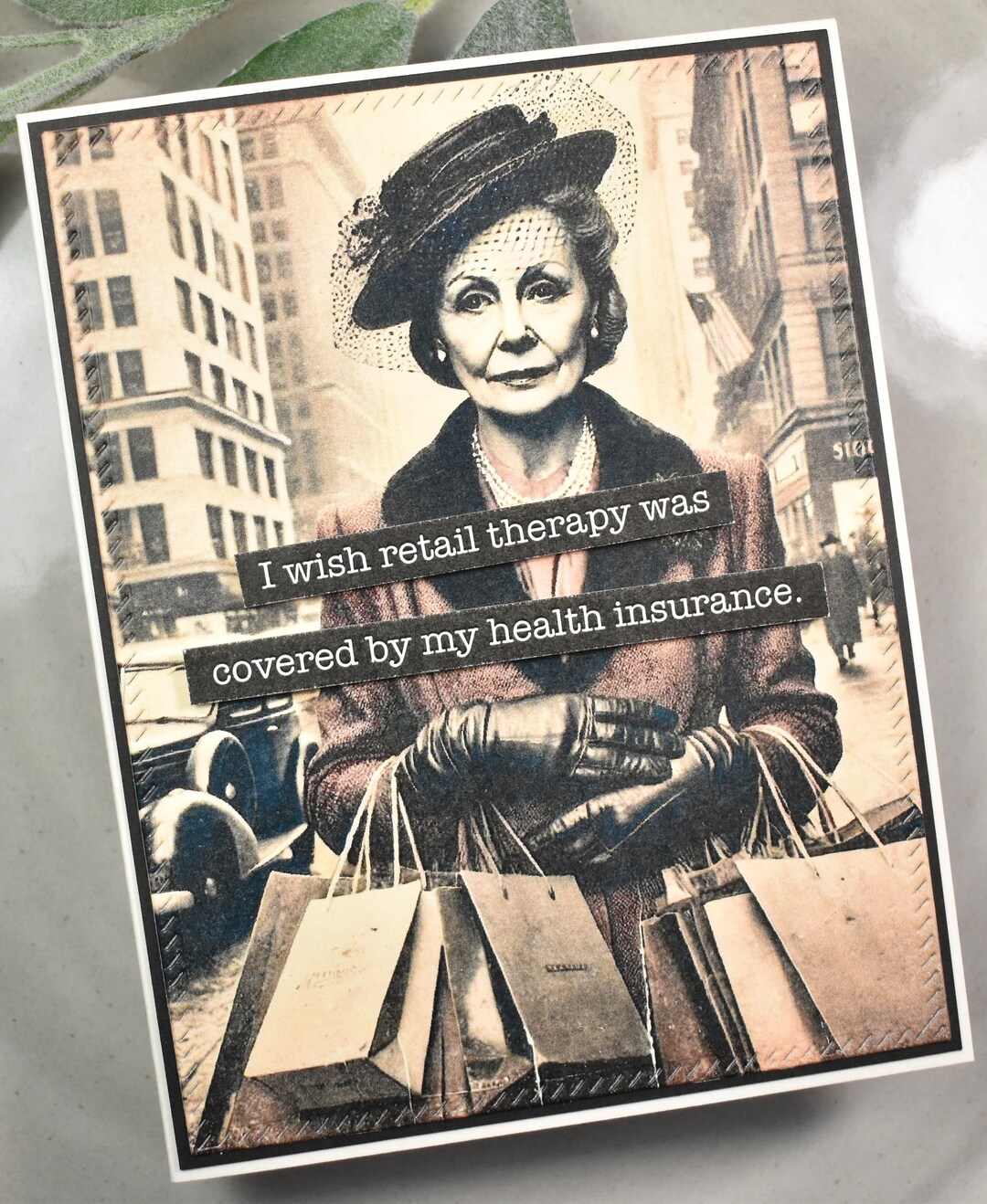 Snarky Old Lady Card: Retail Therapy Humor, Sarcastic Handmade Card - Etsy