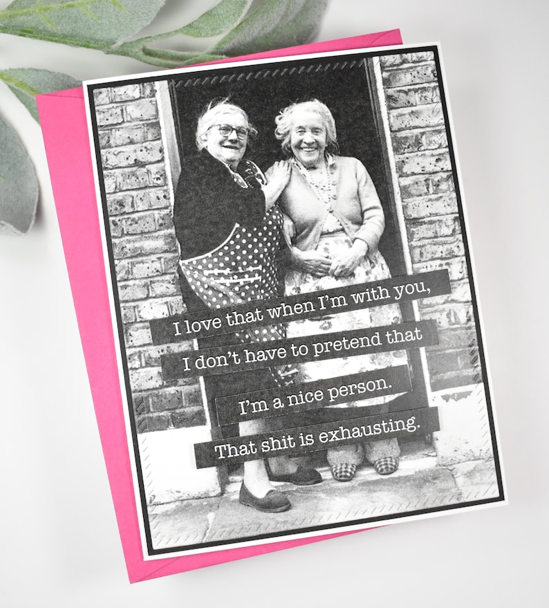 Snarky Old Lady Card: Funny Sarcastic Bestie Handmade Card Hilarious ...
