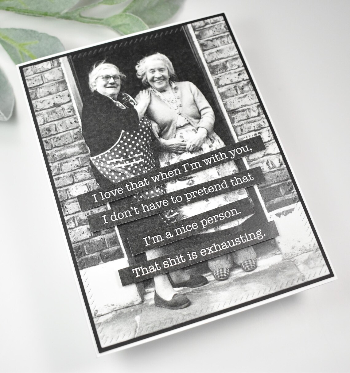 Snarky Old Lady Card: Funny Sarcastic Bestie Handmade Card Hilarious ...