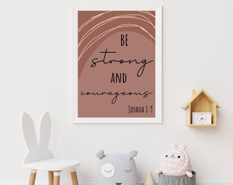 CUSTOM Joshua 1 9 Printable Baptism Gift Christian Name Wall Art ...