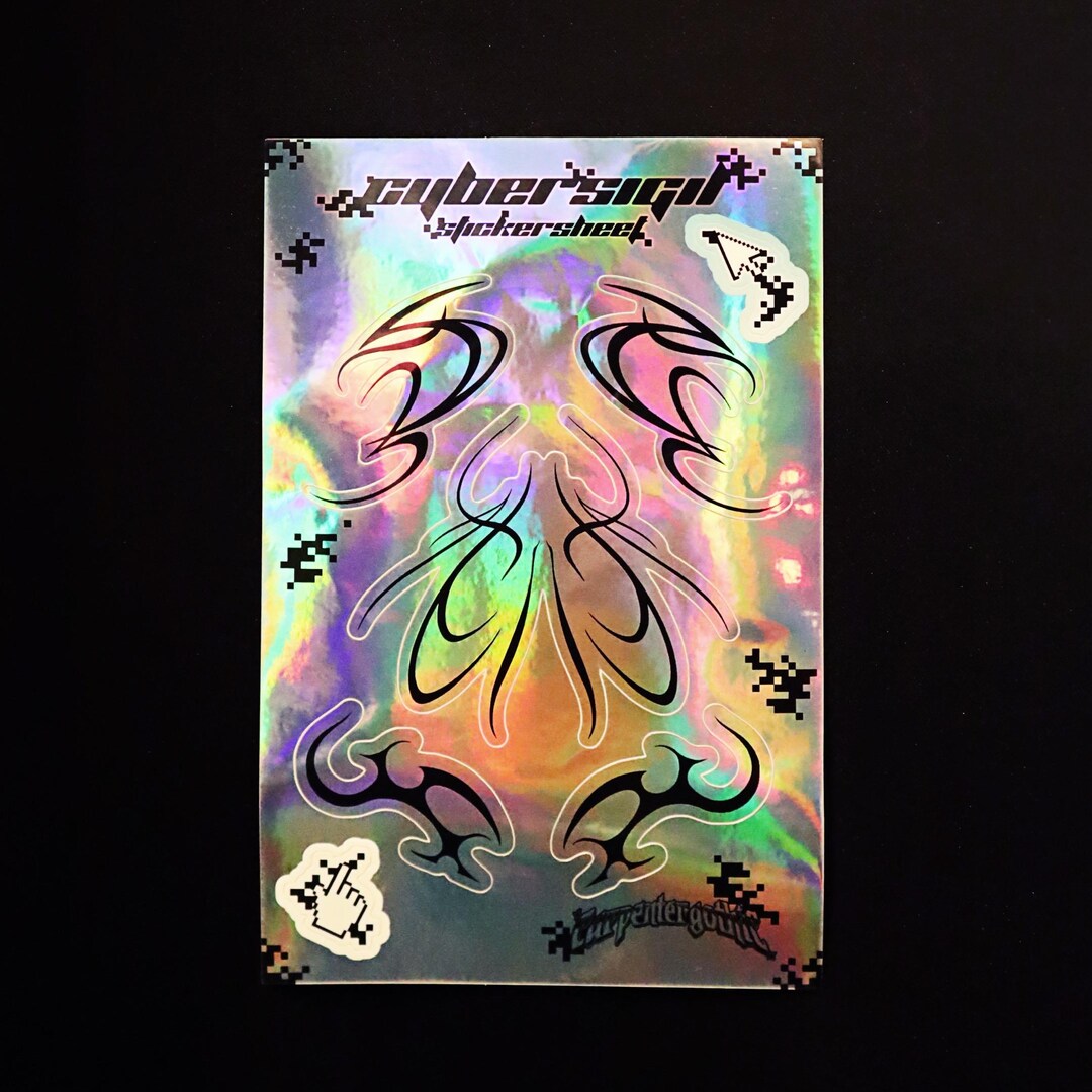 Cybersigil Holographic Sticker Sheet | Y2K Cyber Stickersheet - Etsy