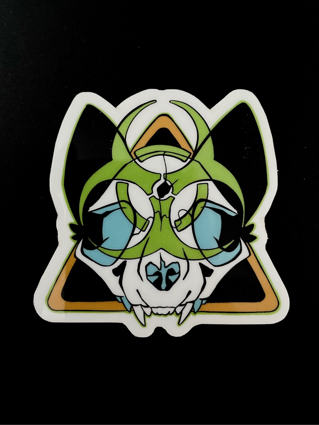 BIOHAZARD Cat Skull Glow in the Dark Glossy Vinyl Sticker - Etsy