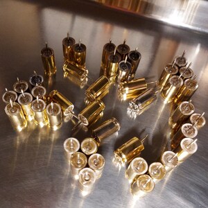 25-pack .380 ACP Brass Bullet Push Pins – Handmade Thumb Tacks for ...