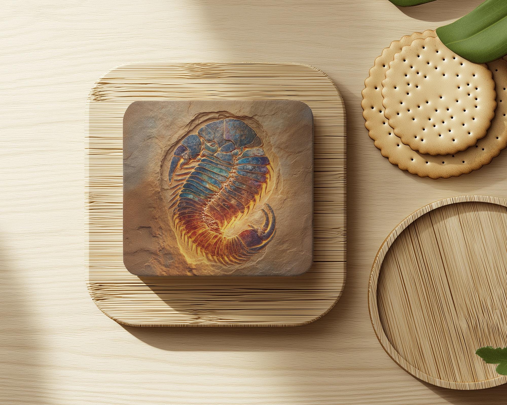 Trilobite Fossil Coaster – Colorful Sandstone Fossilized Art | Unique ...