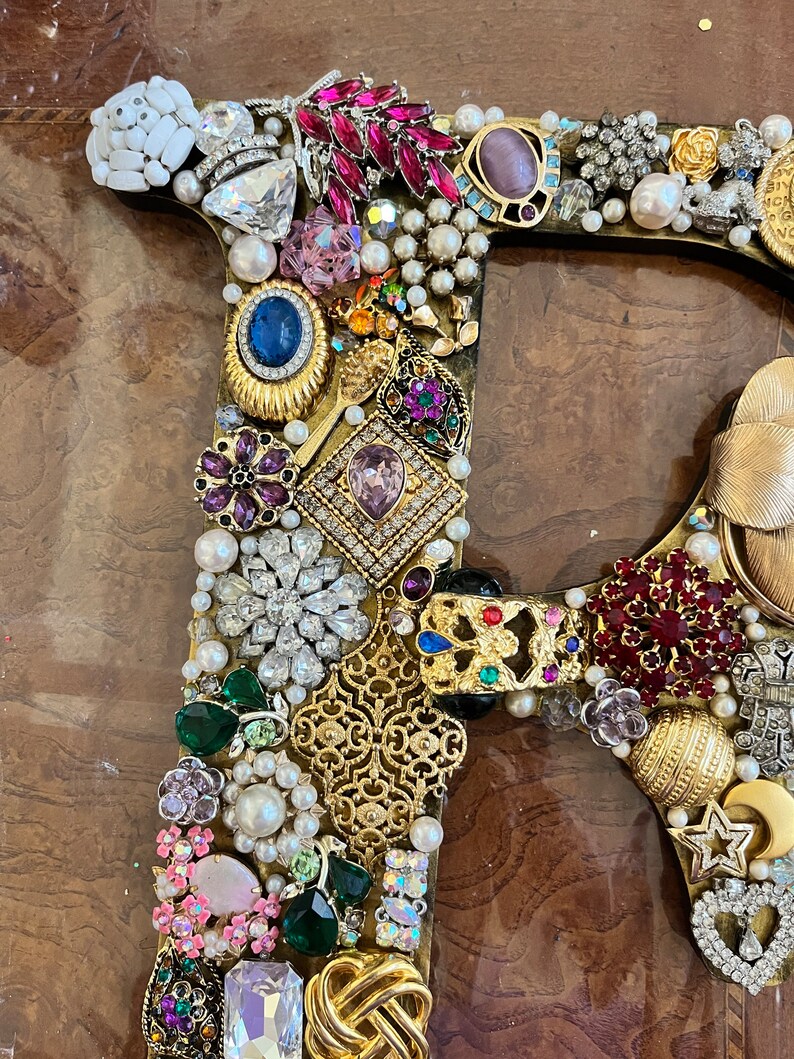 Customized Vintage Jeweled Letter - Etsy