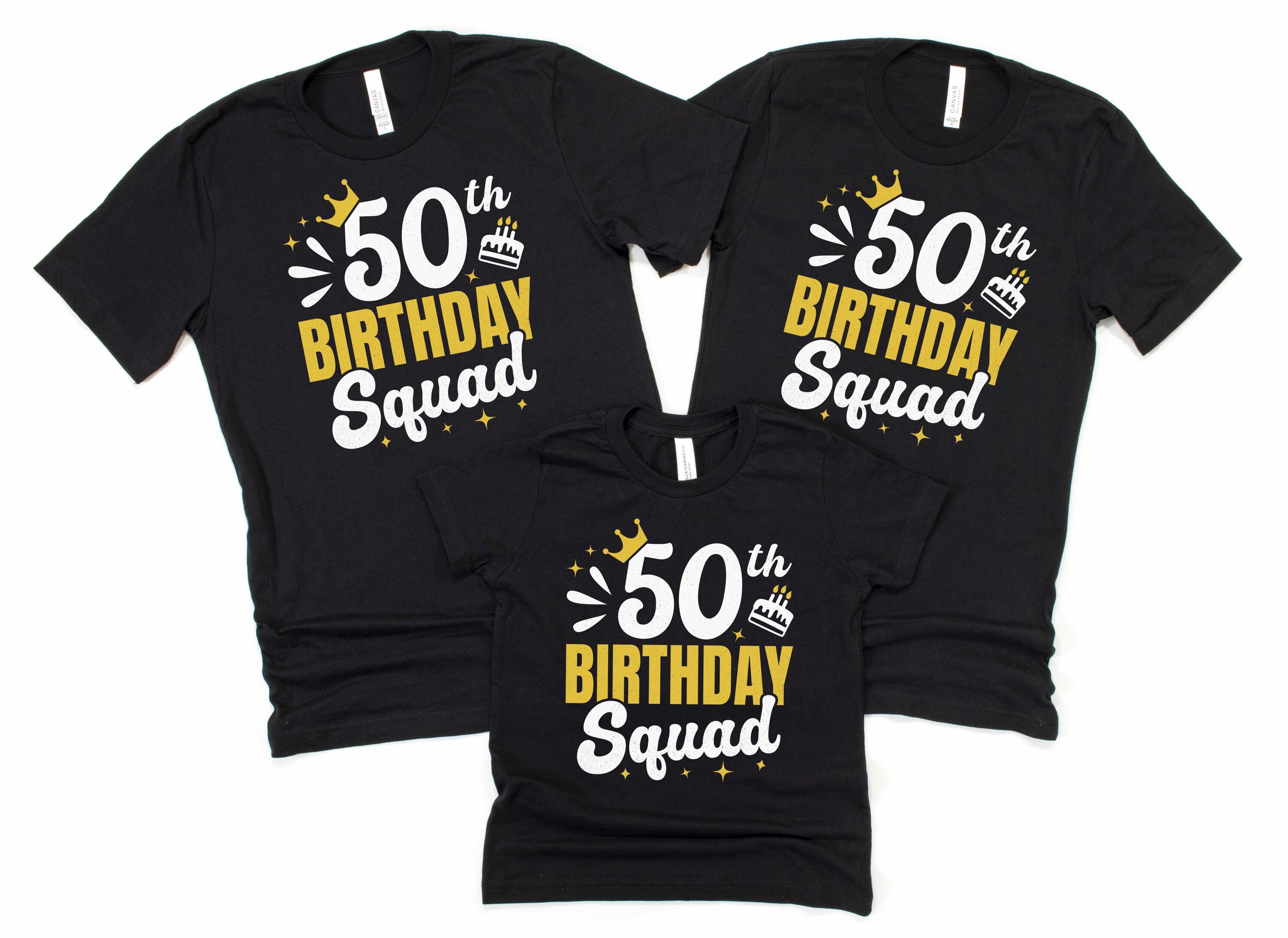 Custom 50th Birthday Squad Shirts, 50th Birthday Shirts for Group ...