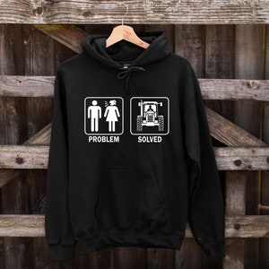 Problem Solved, Sarcastic Tractor Hoodie, Funny Farmer Gifts, Farming Hoodies, Silly, Hillarious ...