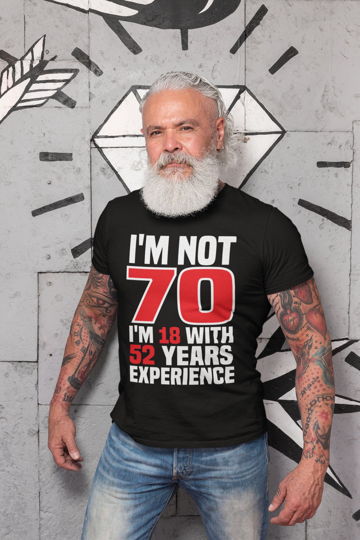70th Birthday Gift for Men, 70th Birthday Shirt, I Am Not 70, I Am 18 ...
